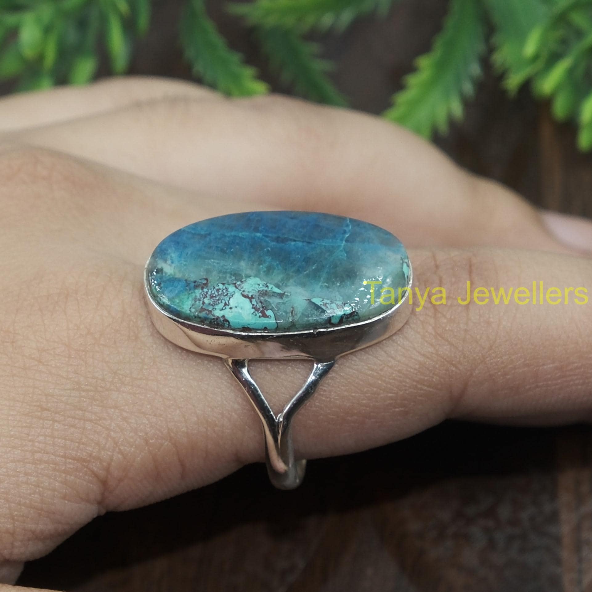 Natural Blue Apatite Ring, Large Stone Statement Ring, 925 Sterling ...