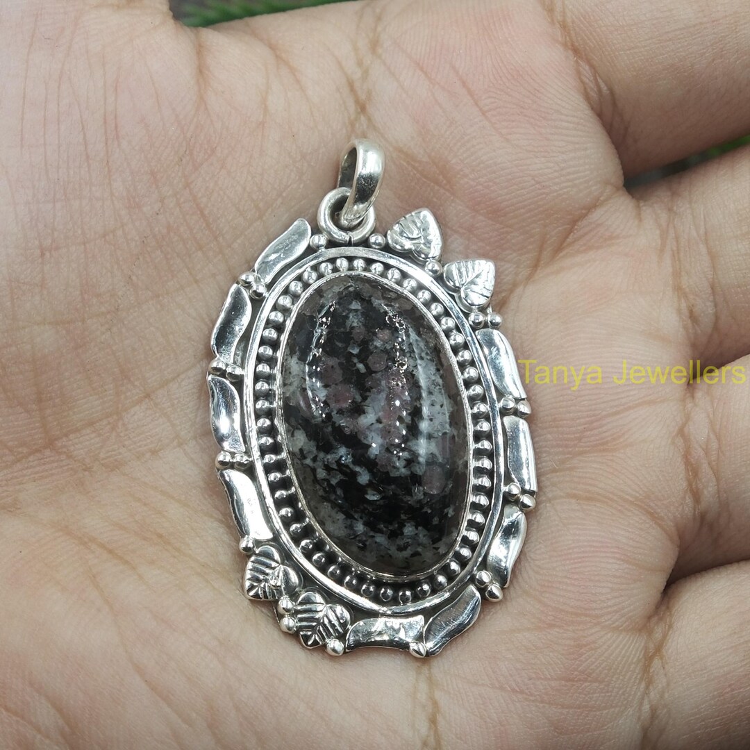 Edulite Pendant, Natural Large Oval Eduolite Gemstone Pendant, 925 ...