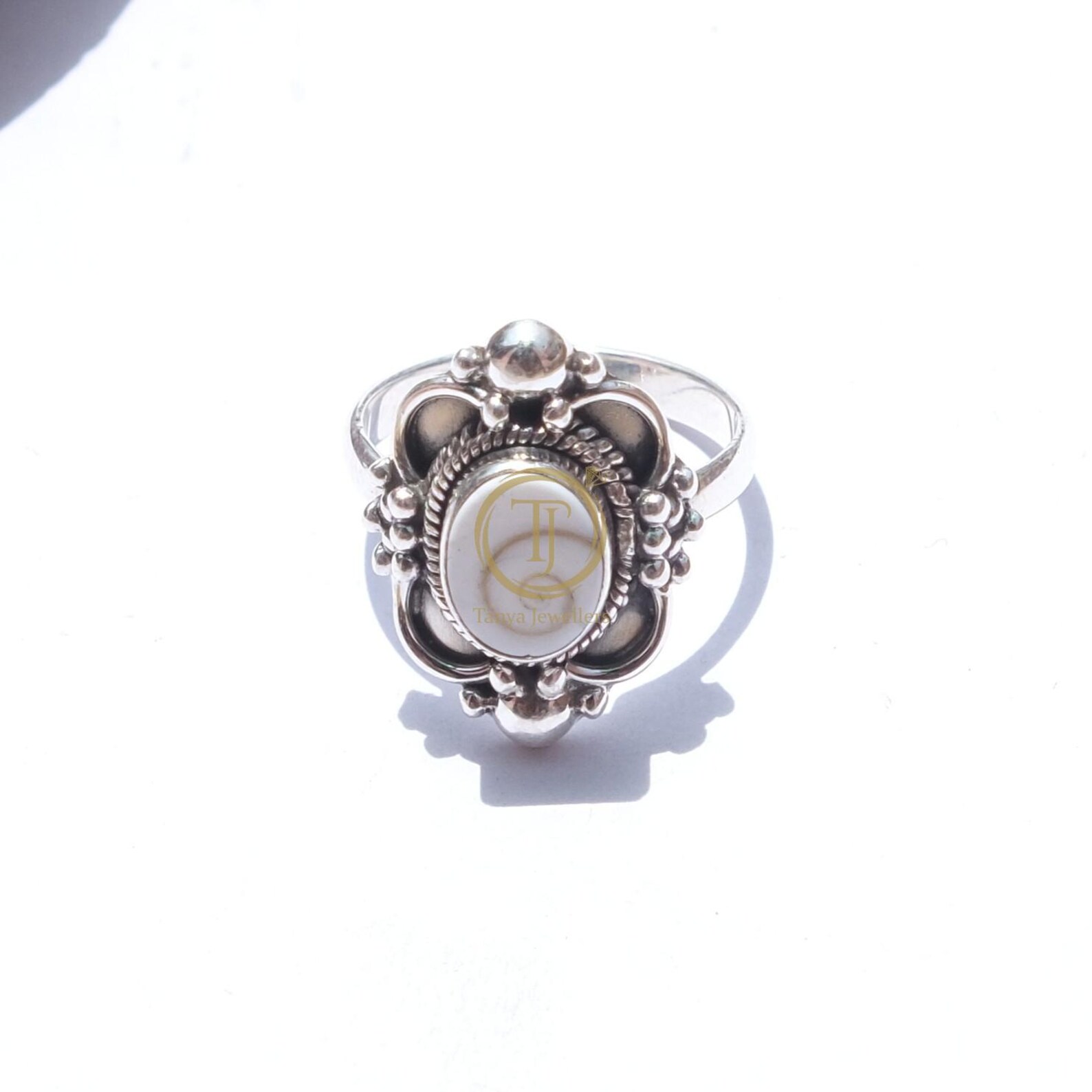 Natural Shiva Eye Shell Ring 925 Sterling Silver Ring Handmade Stacking ...