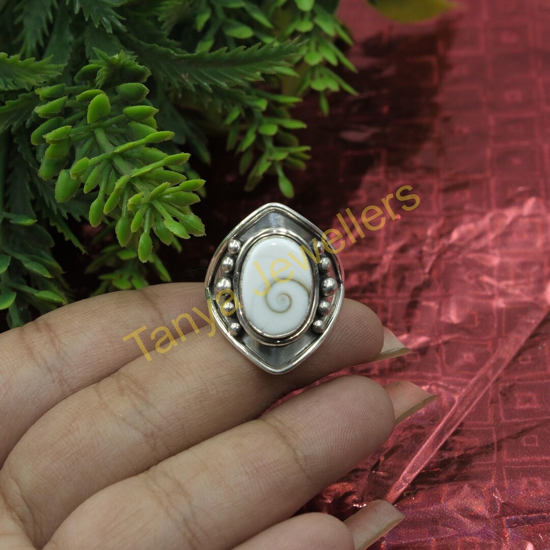 Shiva Eye Shell Ring 925 Sterling Silver Ring Handmade Statement Ring ...