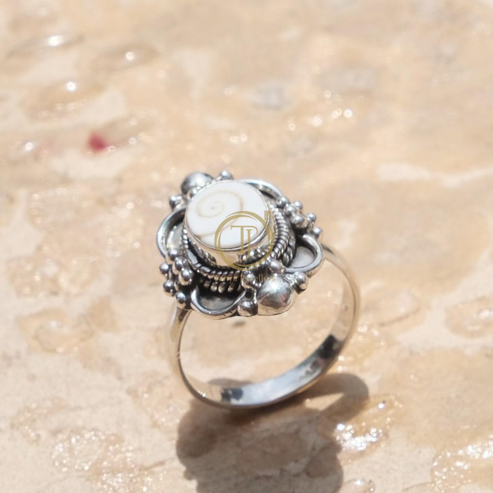 Natural Shiva Eye Shell Ring 925 Sterling Silver Ring Handmade Stacking ...