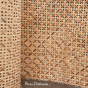 Rhombic Pattern Natural Cane Sheet Rattan Closed Weave Cane Webbing ...