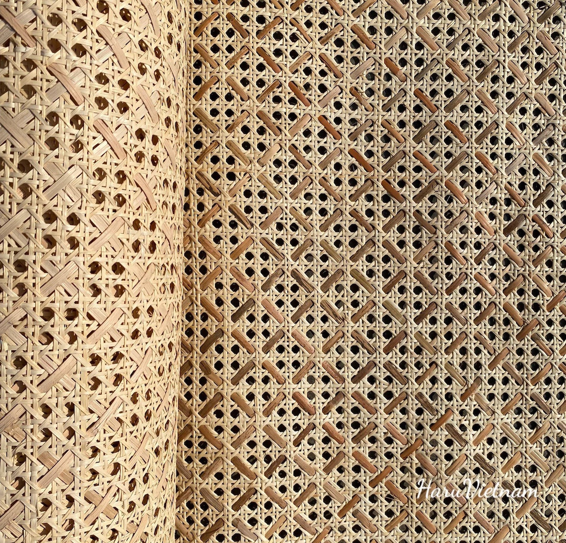Rhombic Pattern Natural Cane Sheet Rattan Closed Weave Cane Webbing ...
