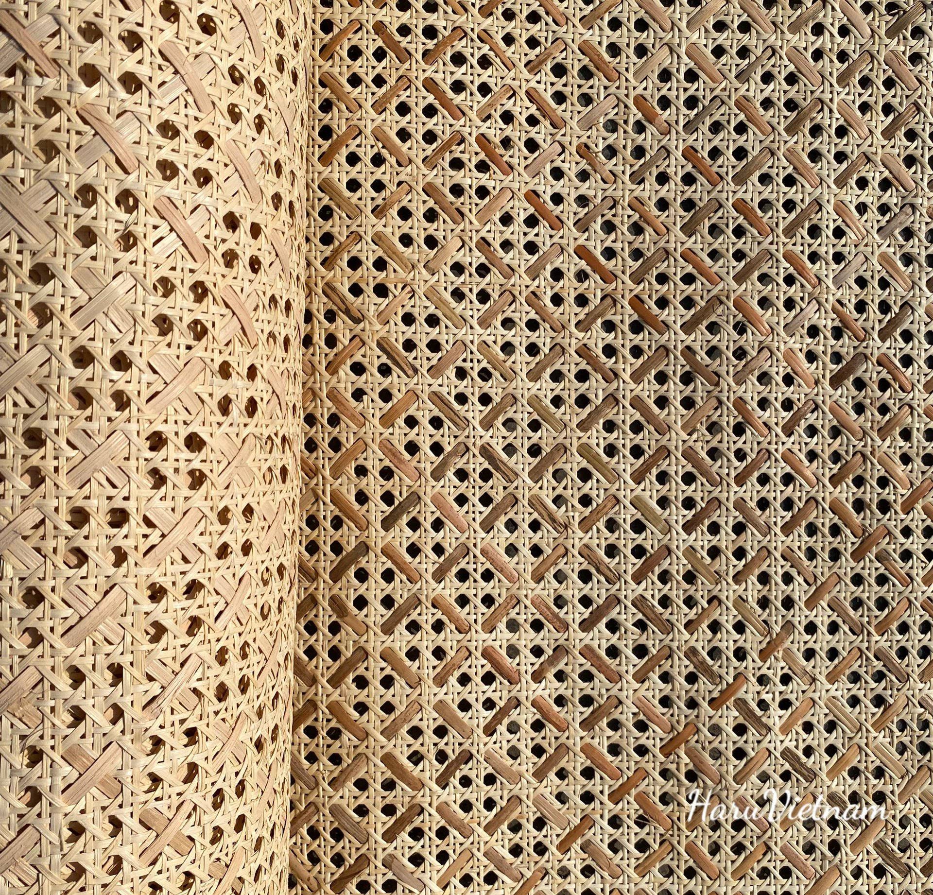Rhombic Pattern Natural Cane Sheet Rattan Closed Weave Cane Webbing ...
