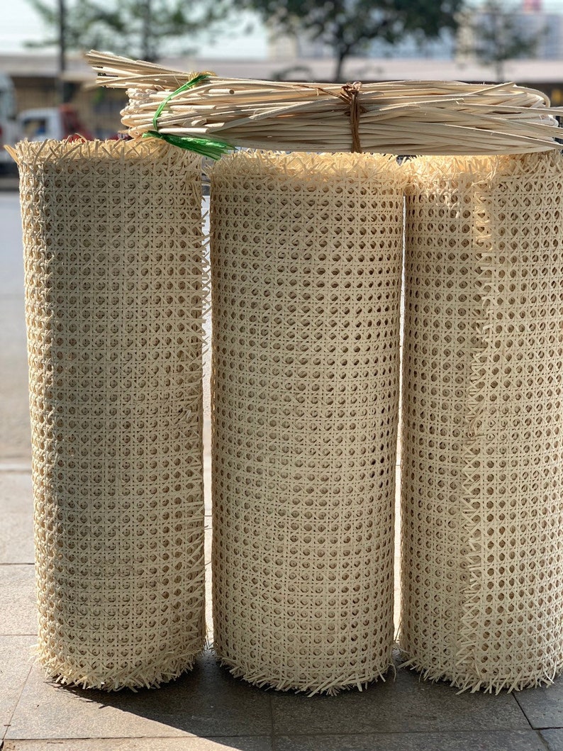 Rattan Webbing Cane 18"/19"/20"/24"/36" Width Bleached/ White Hexagon ...