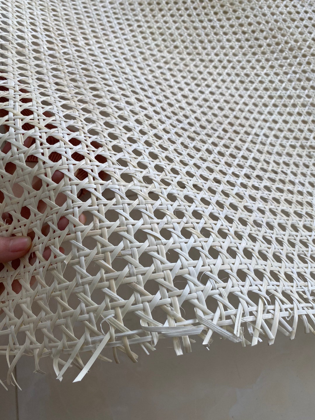 Rattan Webbing Cane 18"/19"/20"/24"/36" Width Bleached/ White Hexagon ...
