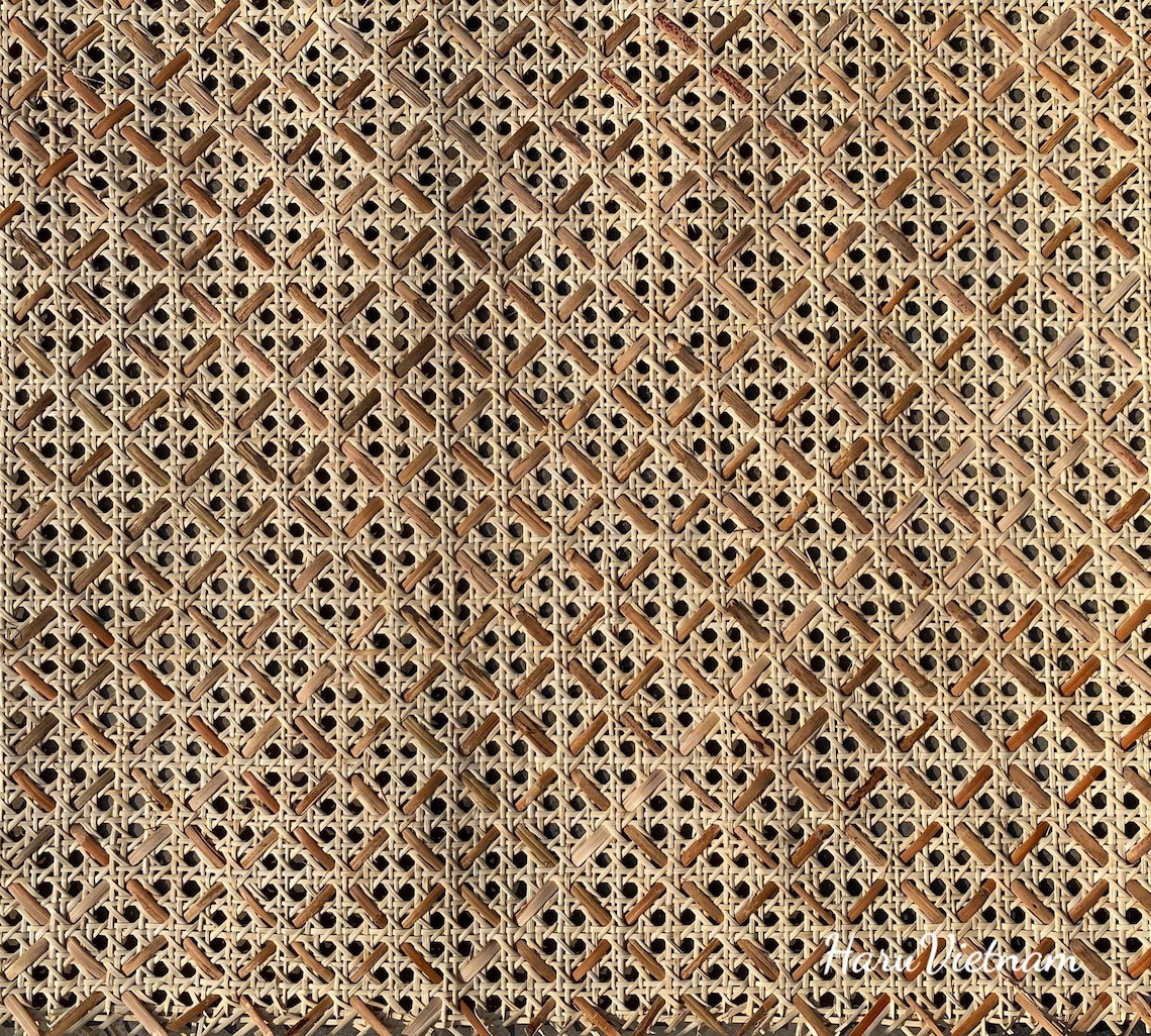 Rhombic Pattern Natural Cane Sheet Rattan Closed Weave Cane Webbing ...