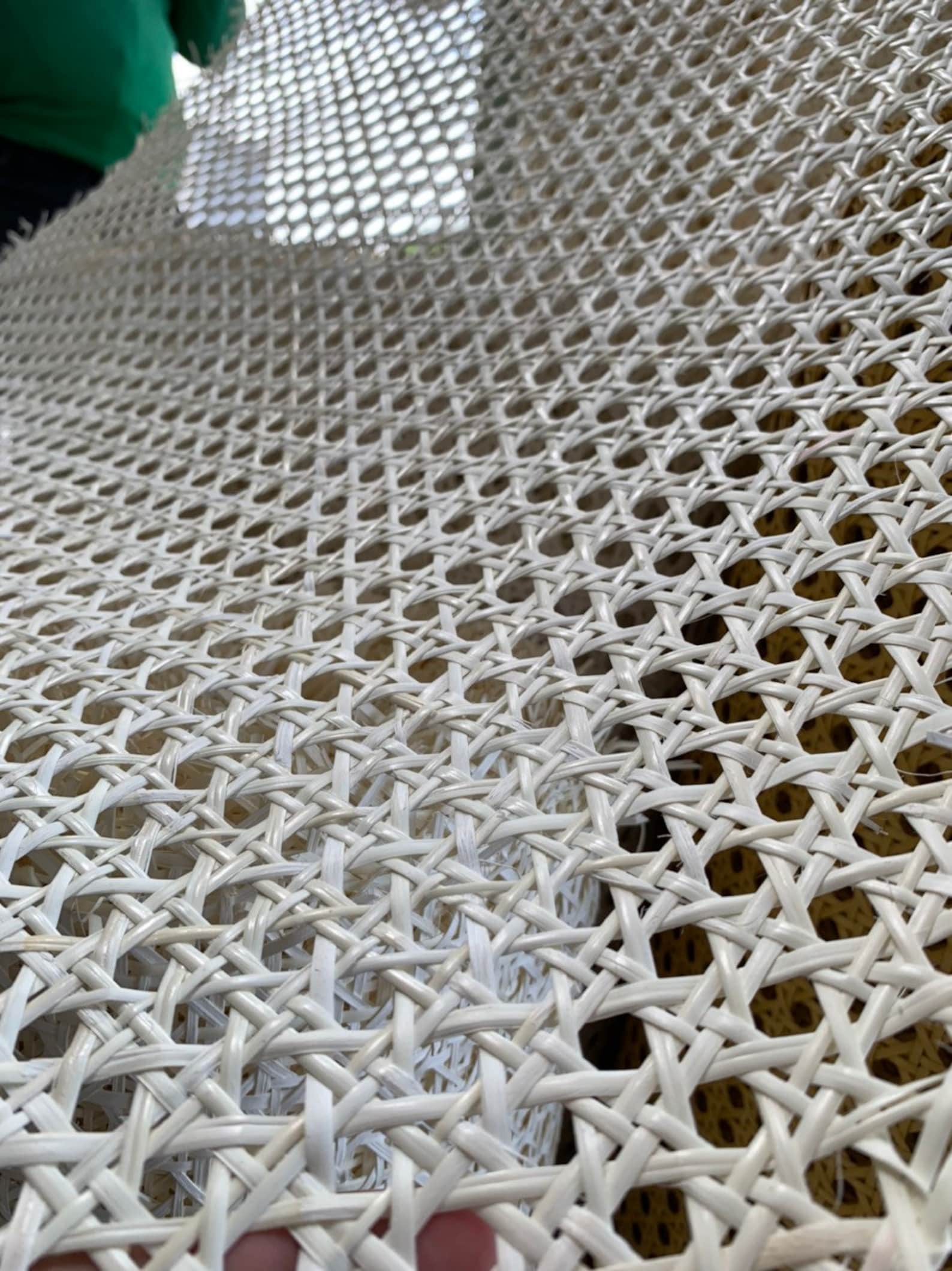 Rattan Webbing Cane 18"/19"/20"/24"/36" Width Bleached/ White Hexagon ...