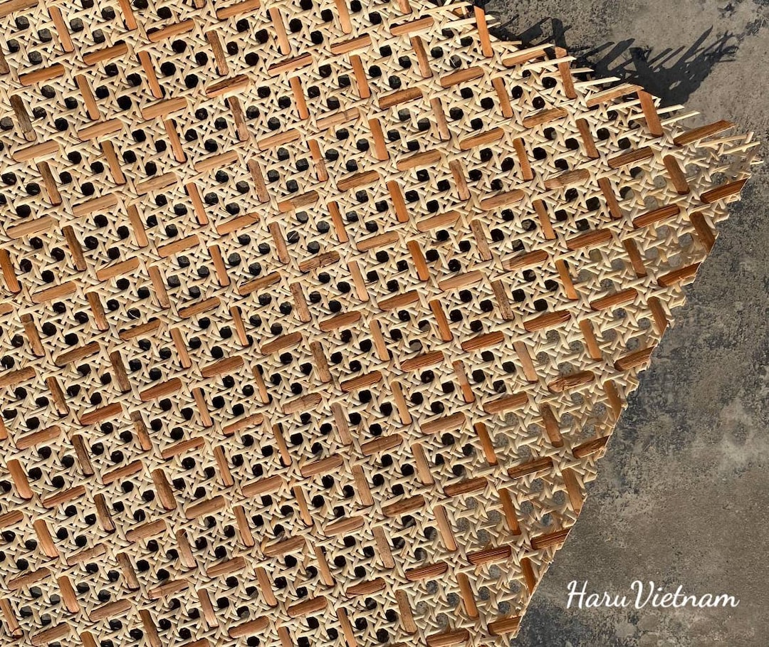 Rhombic Pattern Natural Cane Sheet Rattan Closed Weave Cane Webbing ...
