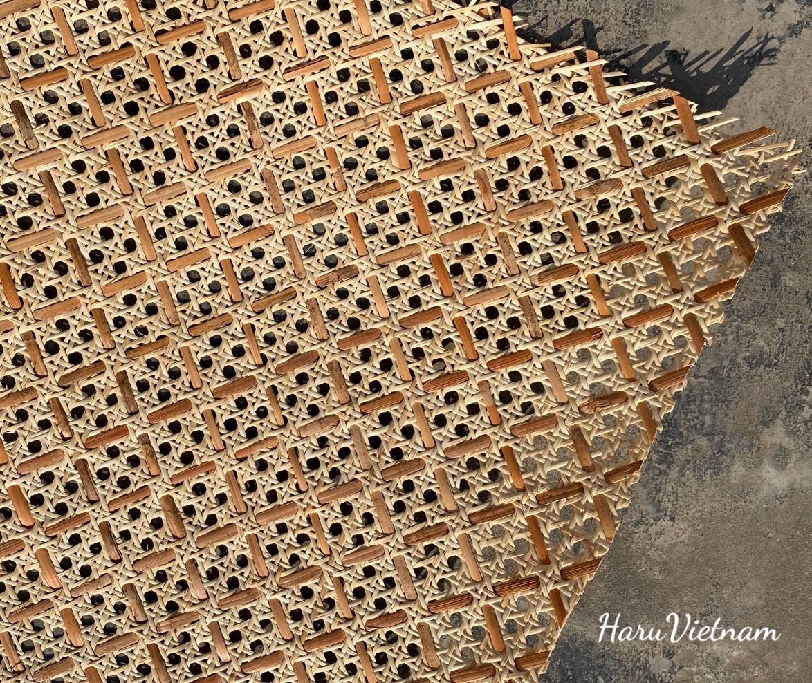 Rhombic Pattern Natural Cane Sheet Rattan Closed Weave Cane Webbing ...