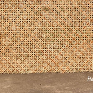 Rhombic Pattern Natural Cane Sheet Rattan Closed Weave Cane Webbing ...