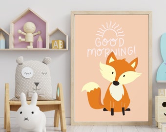 Morning Fox Poster - Etsy