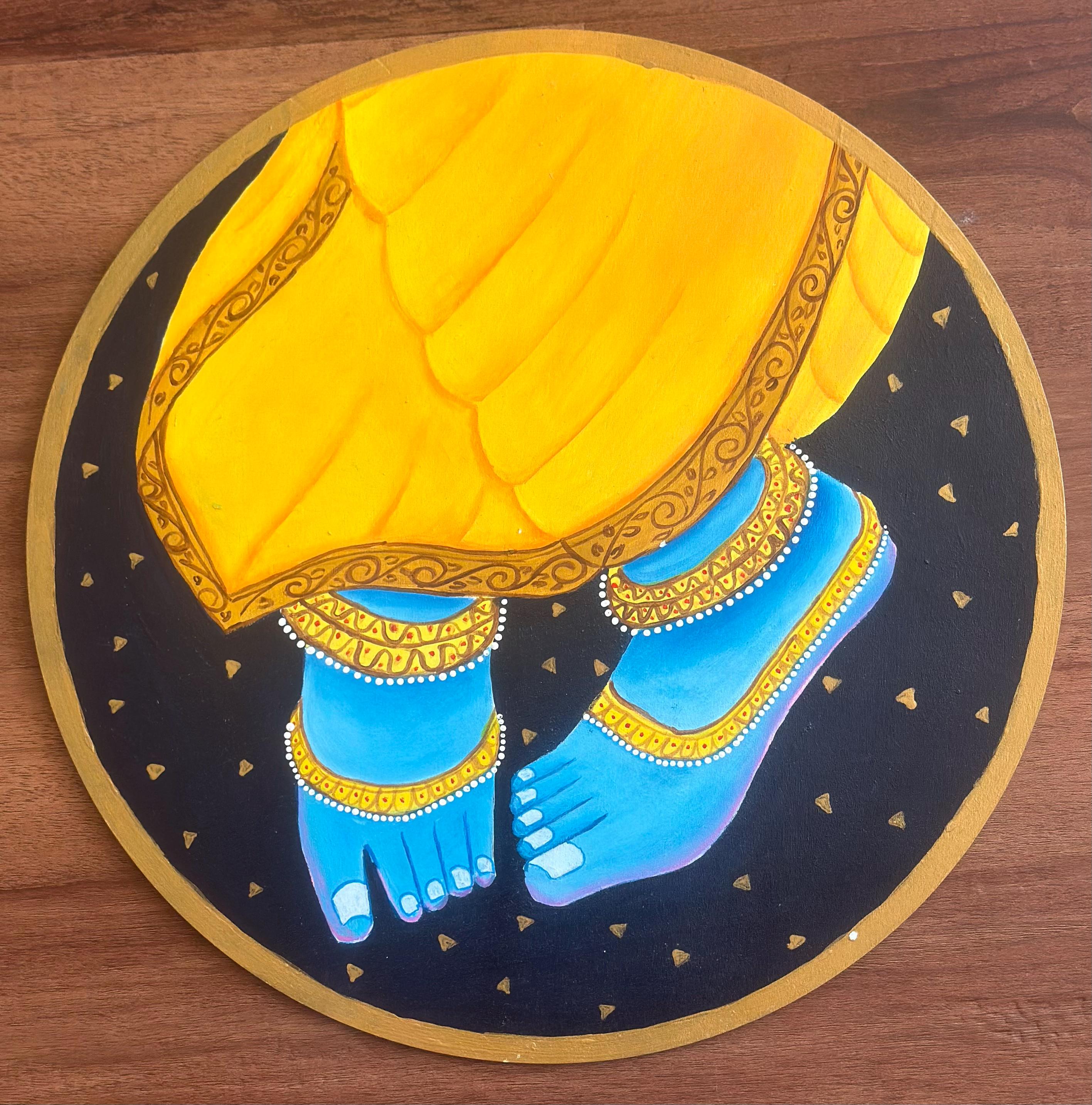 Decorative Pichwai Wooden Plates, 12” in Diameter, Hand Painted,house ...