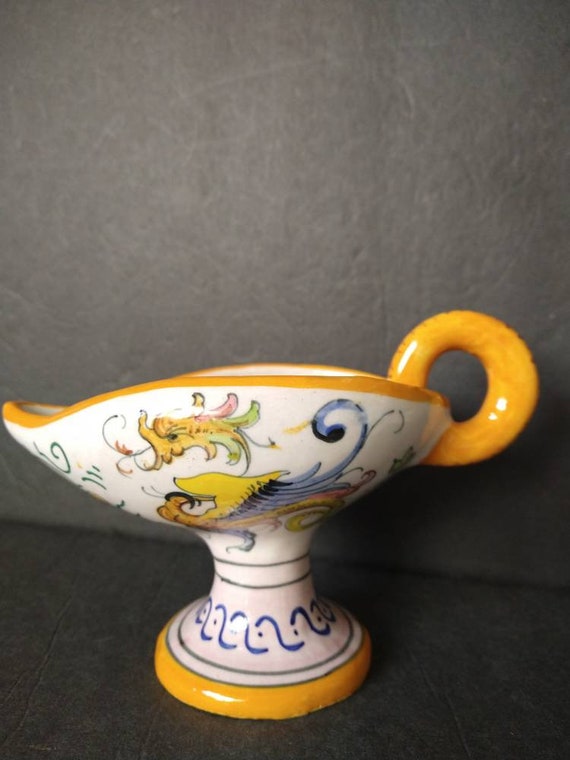 Unique Vintage Italian Hand Painted Candle Holder - Etsy
