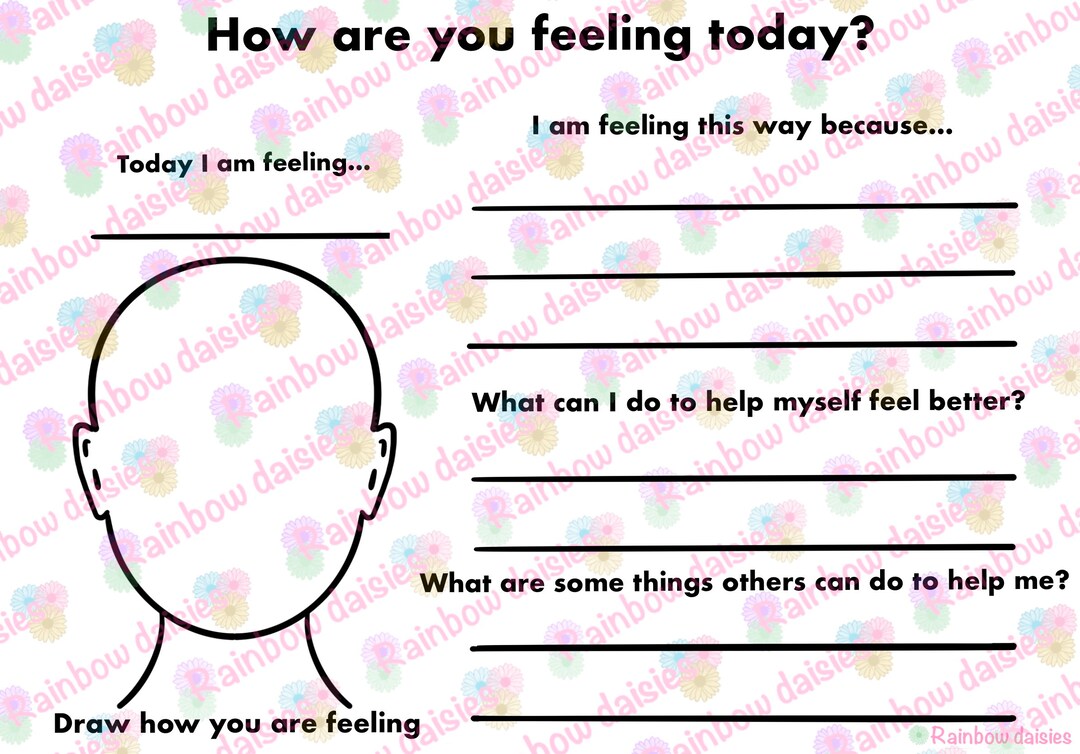 Emotional Awareness Worksheet - Etsy