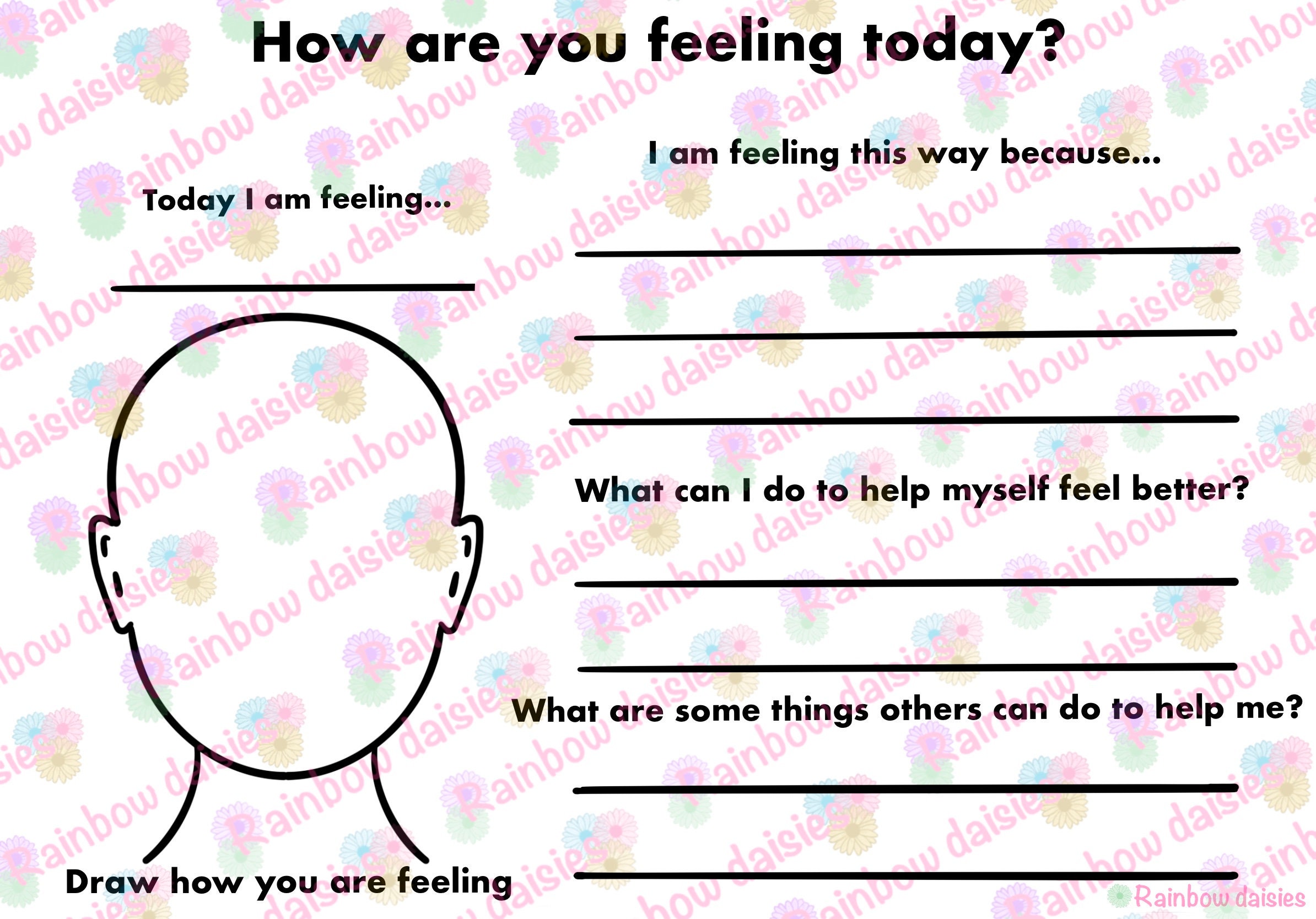 Emotional Awareness Worksheet - Etsy