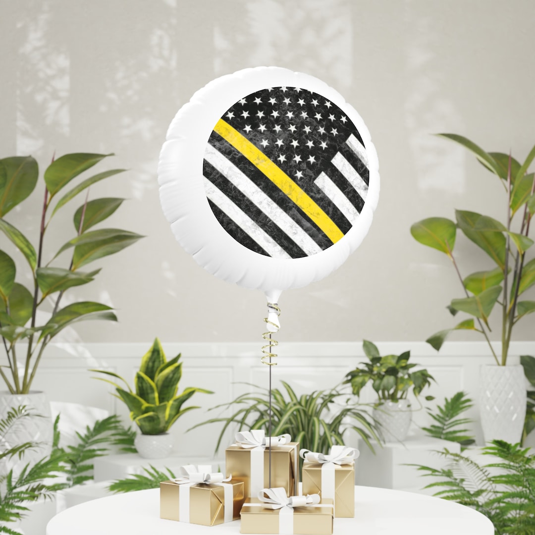 Thin Gold Line Dispatch Flag 22in Mylar Helium Balloon Dispatch ...