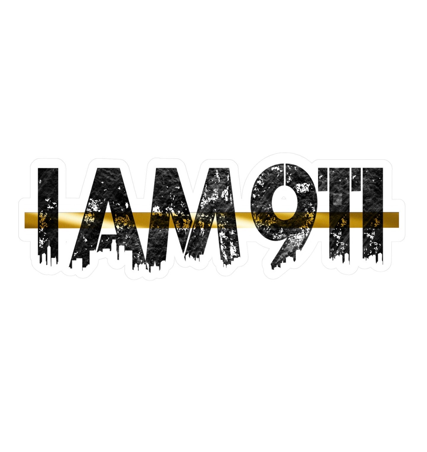 I Am 911 Distressed City Skyline Vinyl Decal Dispatch 911 Dispatcher ...
