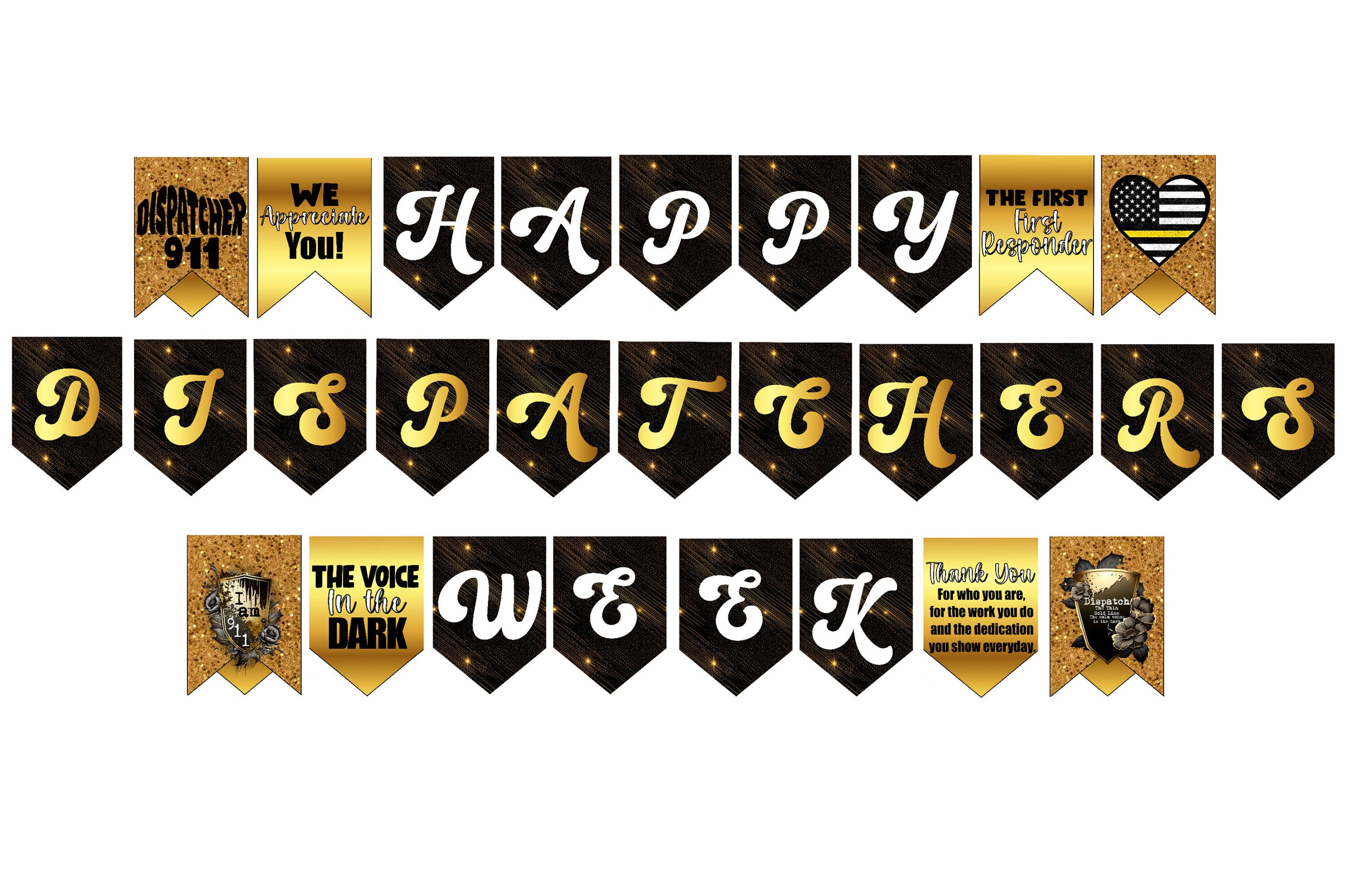 911 Dispatch Appreciation Week Banner Instant Digital Download Thin ...