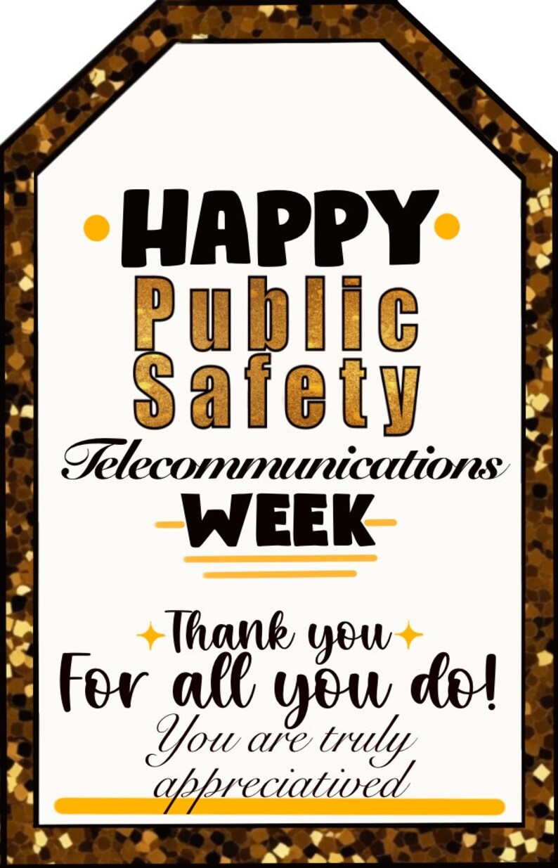 911 Dispatcher Appreciation Printable Tags, Telecommunications Week ...