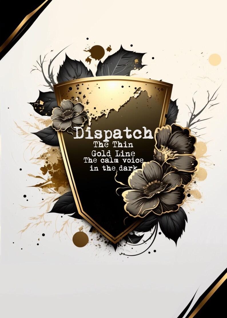 911 Dispatch Appreciation Card Instant Digital Download, Thin Gold Line ...