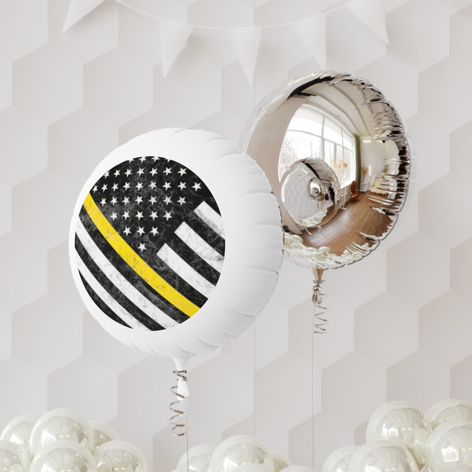 Thin Gold Line Dispatch Flag 22in Mylar Helium Balloon Dispatch ...