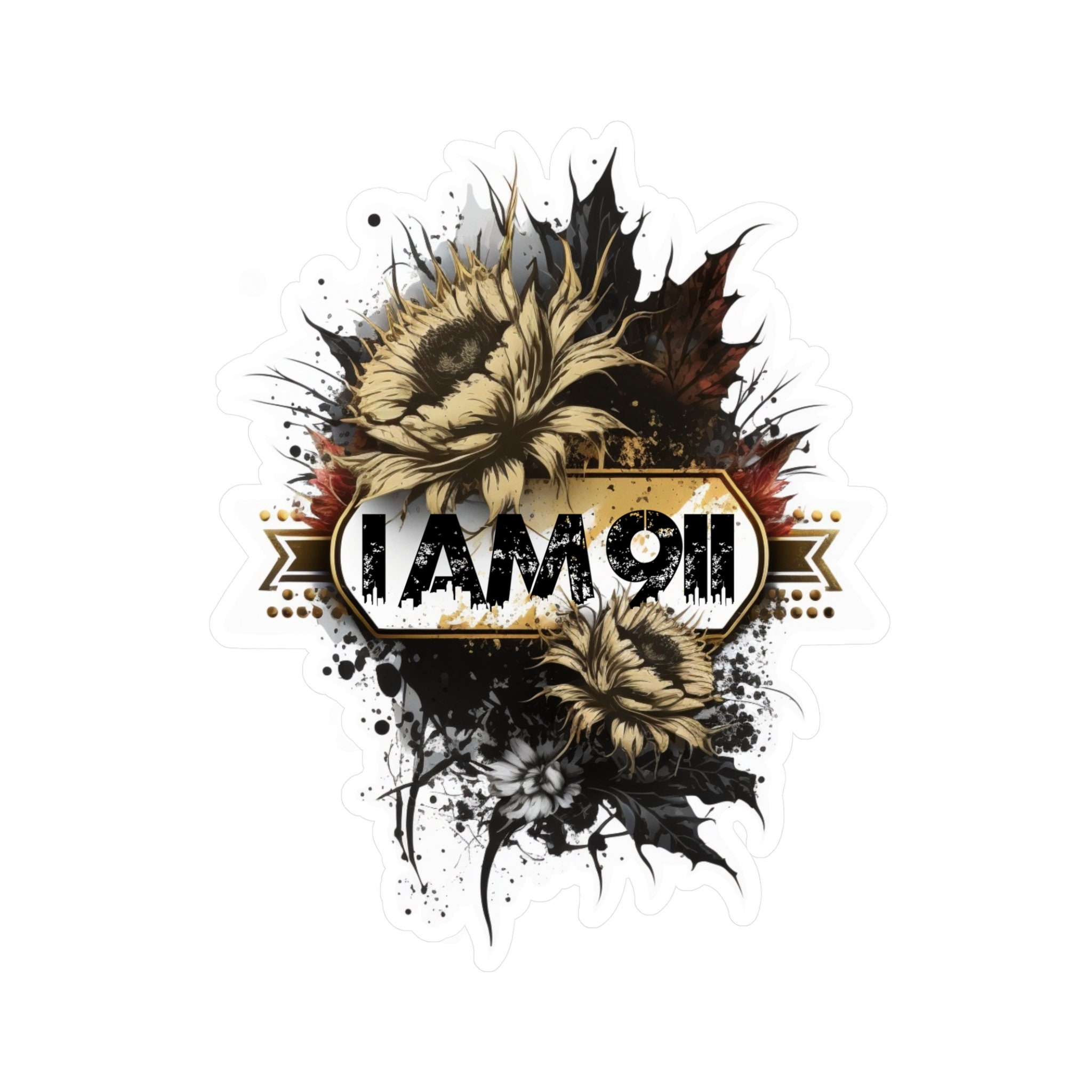 I Am 911 Floral Vinyl Decal Dispatch Sticker 911 Dispatcher Sticker for ...