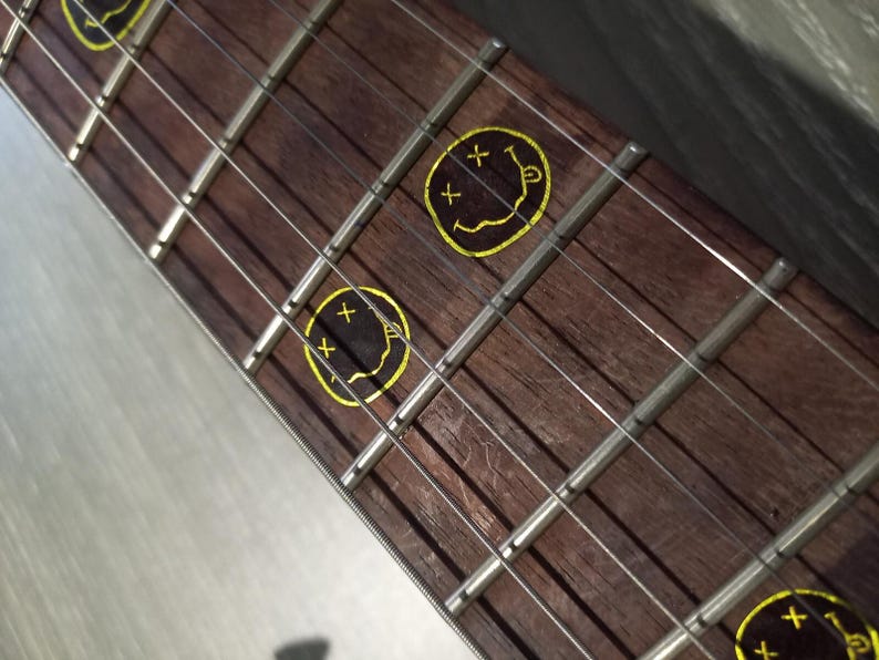 Smiley Face Inlay Sticker Fretboard Set for Guitar or Bass - Etsy