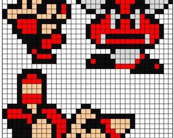 Mario and Luigi Mario Bros Perler Bead Pattern. Hama Beads 8bit Super ...