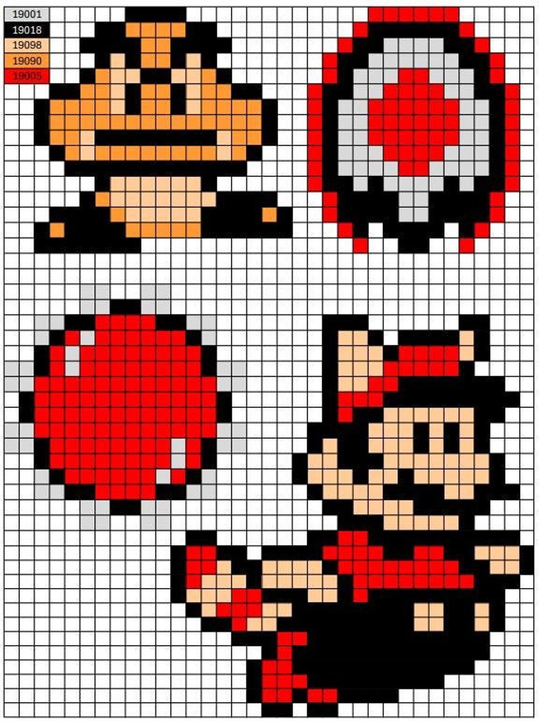 Super Mario Bros Perler Bead Patterns - Etsy