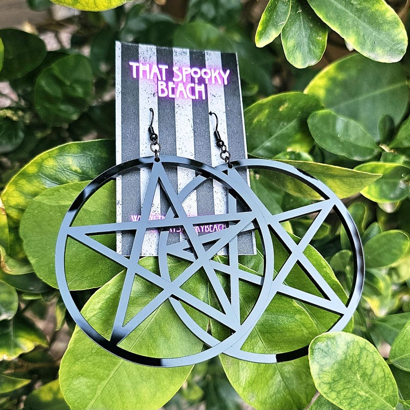Pentagram Dangle Earring - Etsy