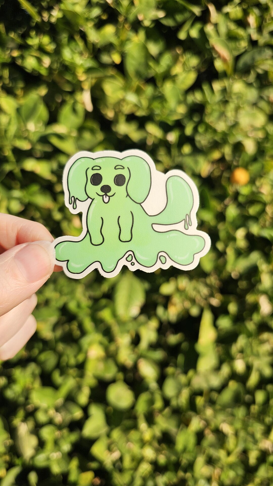 Melting Green Slime Puppy Clear Sticker - Etsy