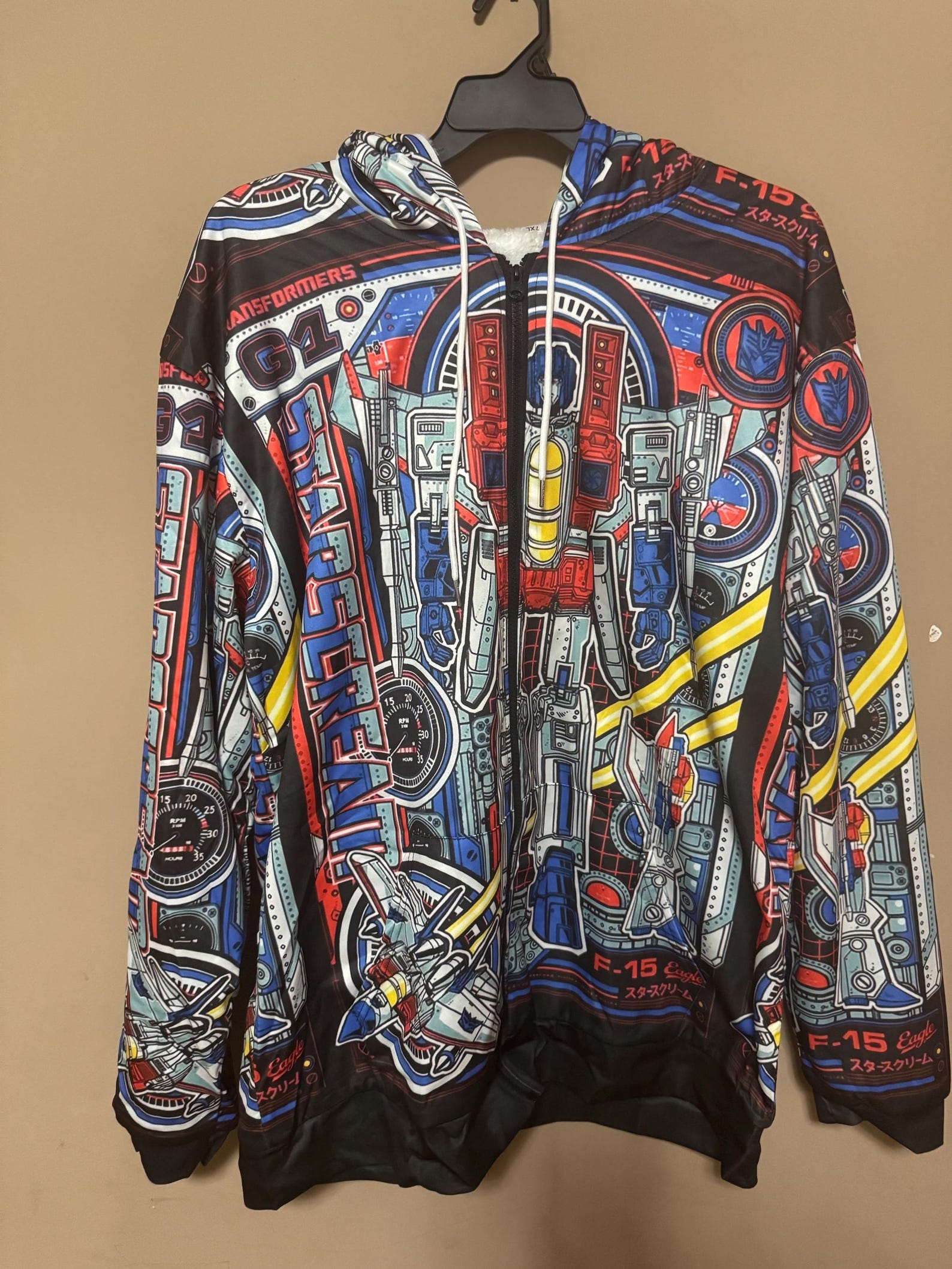 Custom Transformers Decepticons Starscream Unlined Full Zip 3D Graphic ...