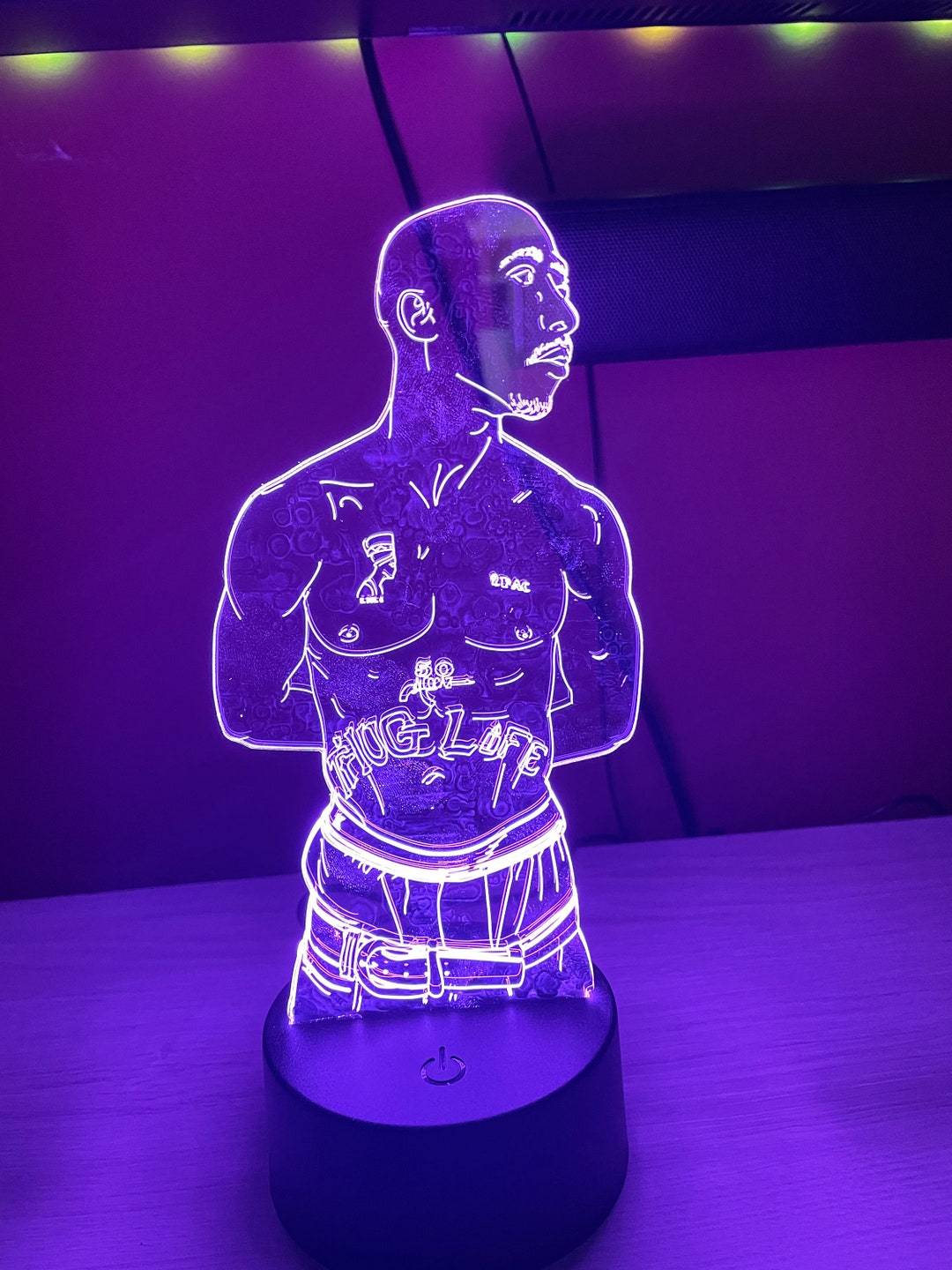 Acrylic Tupac 2pac Shakur 16 Color LED Lamp With Remote - Etsy