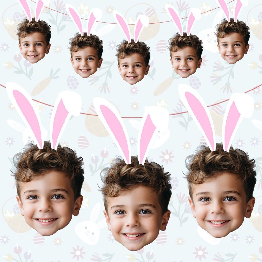 Easter Bunny Ears Garland Decoration Funny Custom Kids Party Banner ...