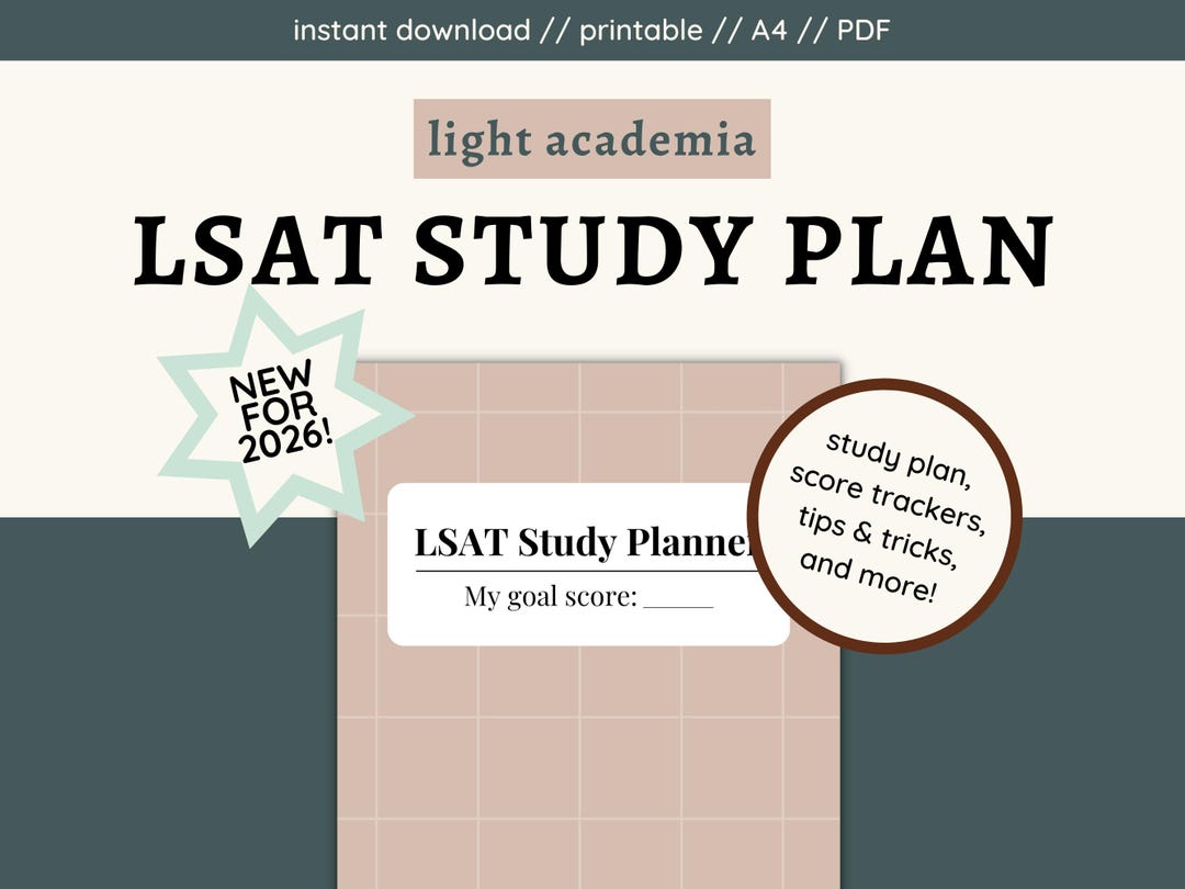NEW UPDATED 2026 LSAT Study Plan: Tips, Trackers (digital Download ...