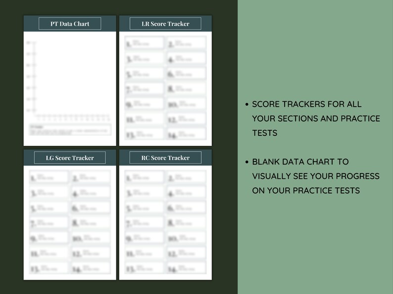 LSAT Study Plan Bundle: Forest Green Planner (digital Download) - Etsy