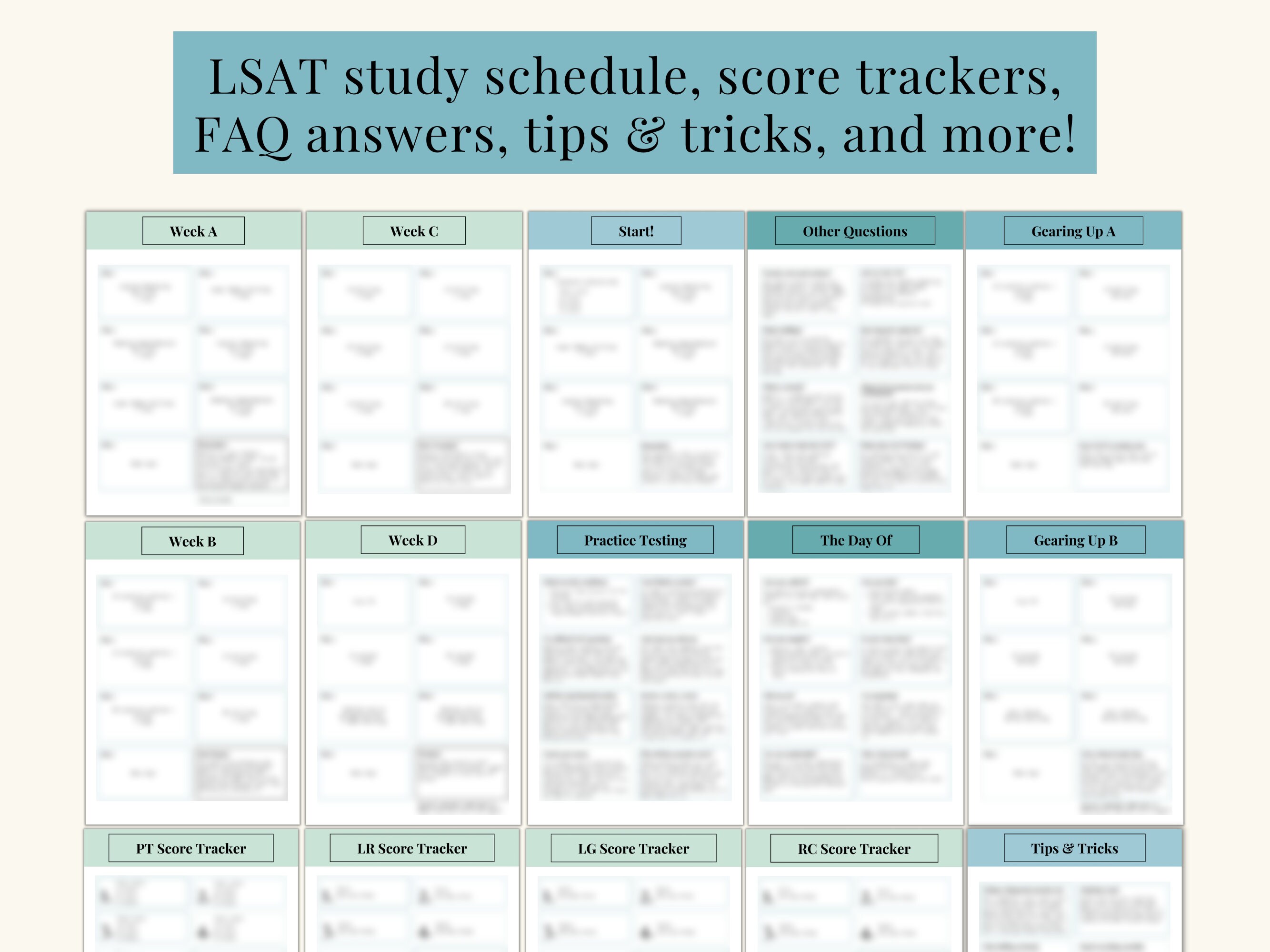LSAT Study Plan | Oceanside Blue Aesthetic Study Plan | LSAT Study ...