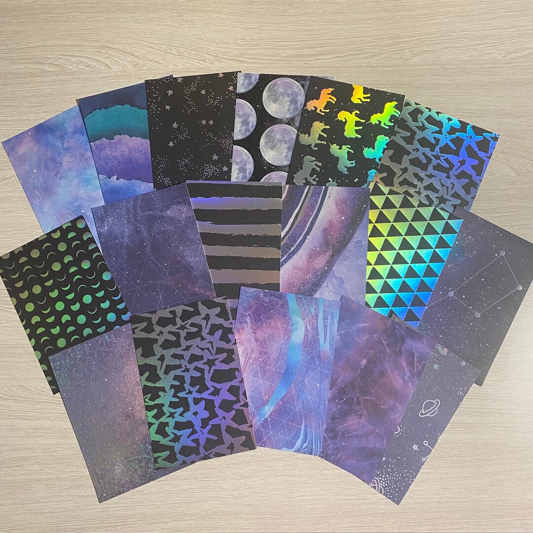 4x6 Mixed Cardstock, Celestial Cardstock, Junk Journal Paper, Scrap ...