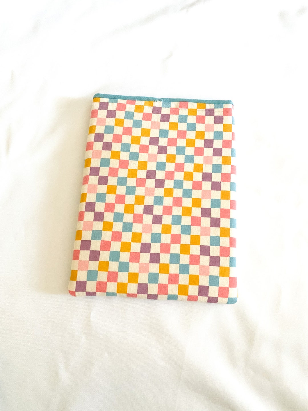 Retro Checkered Book Sleeve, Multi Colored Checkers - Etsy