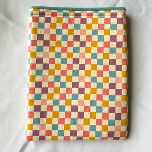 Retro Checkered Book Sleeve, Multi Colored Checkers - Etsy