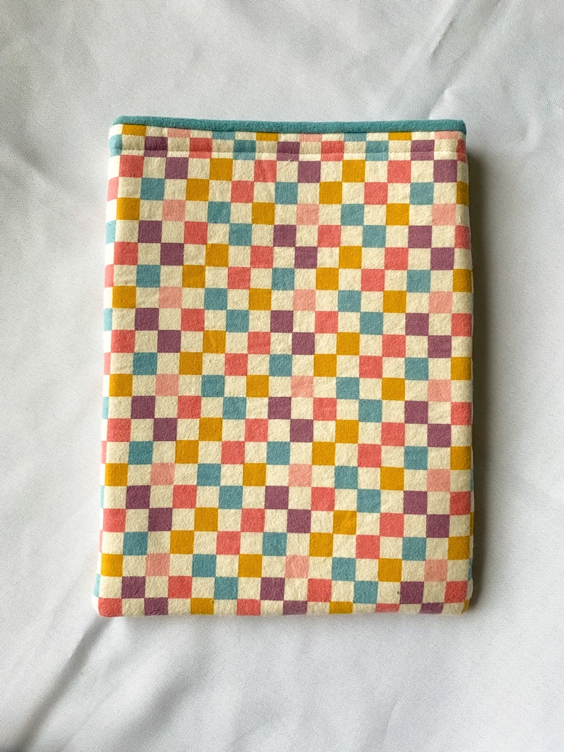 Retro Checkered Book Sleeve Multi Colored Checkers - Etsy