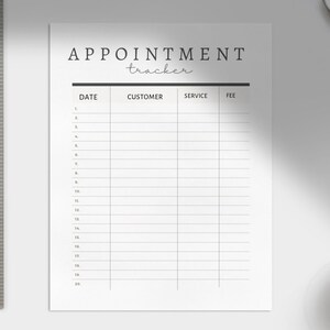 Instant Download Daily Customer Appointments Planner Templates for ...