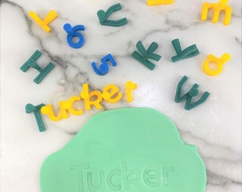 1 Alphabet and Number Embossing Stamp Set in SARAH Font for Cake ...