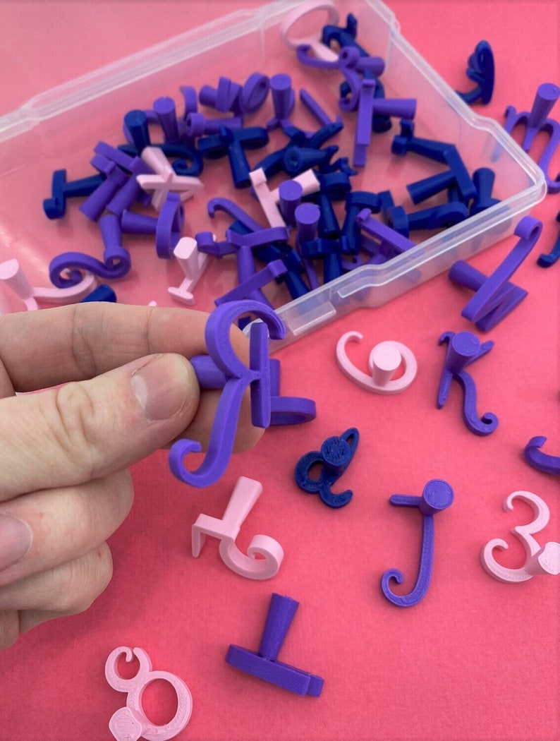 1" Alphabet and Number Embossing Stamp Set in LEAH Font for Cake ...