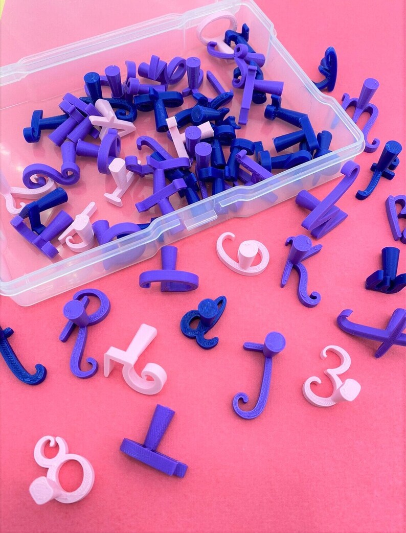 1" Alphabet and Number Embossing Stamp Set in LEAH Font for Cake ...