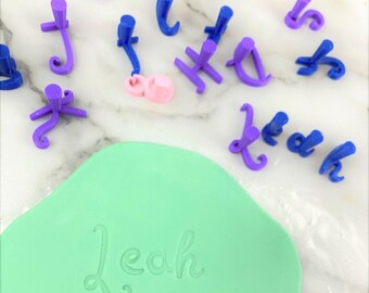 1 Alphabet and Number Embossing Stamp Set in SARAH Font for Cake ...