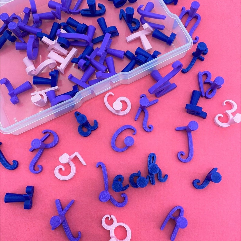 1" Alphabet and Number Embossing Stamp Set in LEAH Font for Cake ...