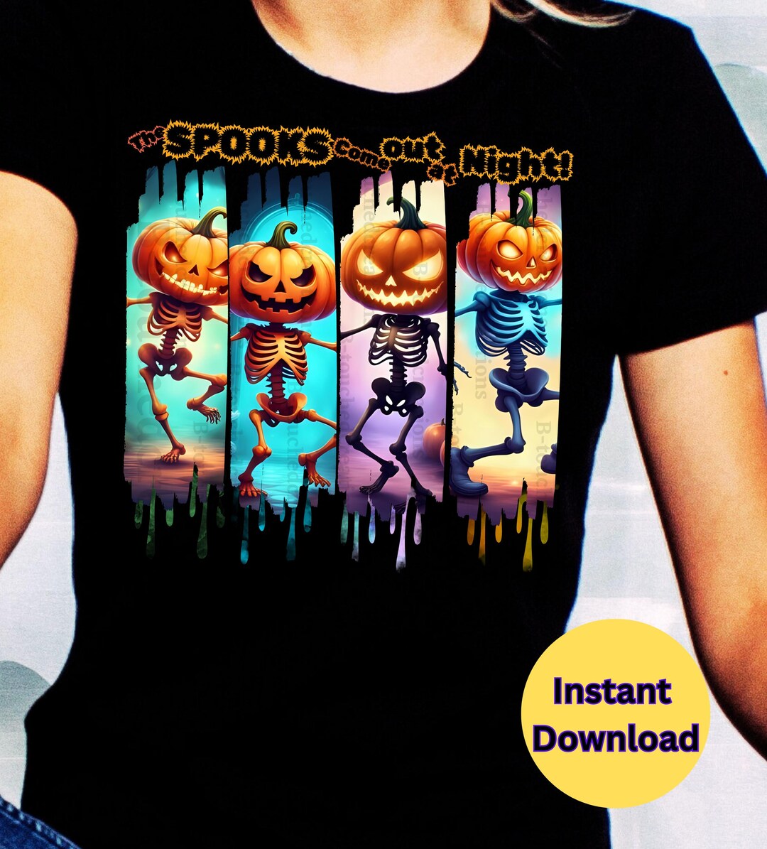 Halloween “the Spooks Come Out at Night” PNG, Spooky Png - Etsy