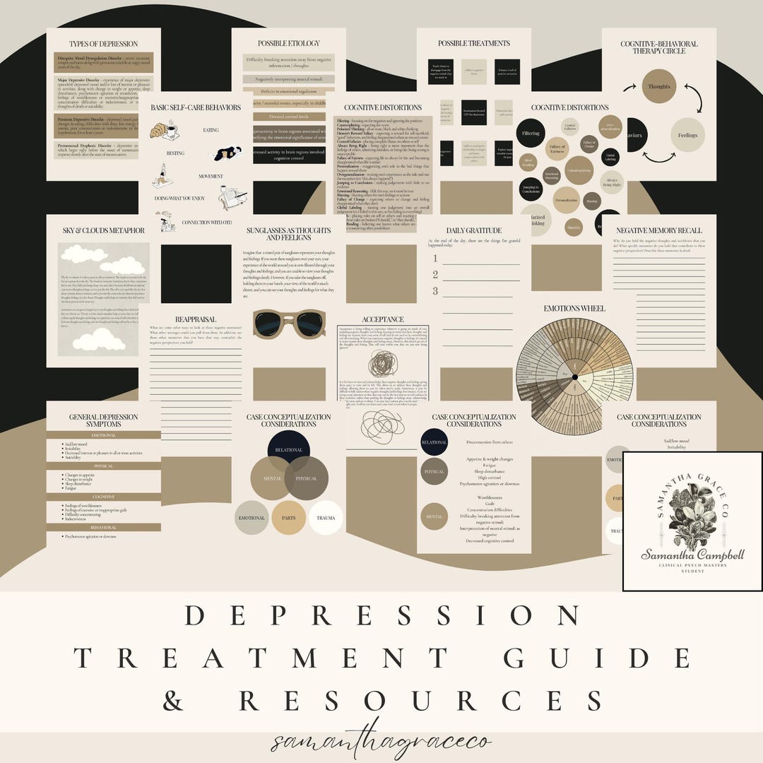 Depression Therapy Treatment Guide & Resources - Etsy